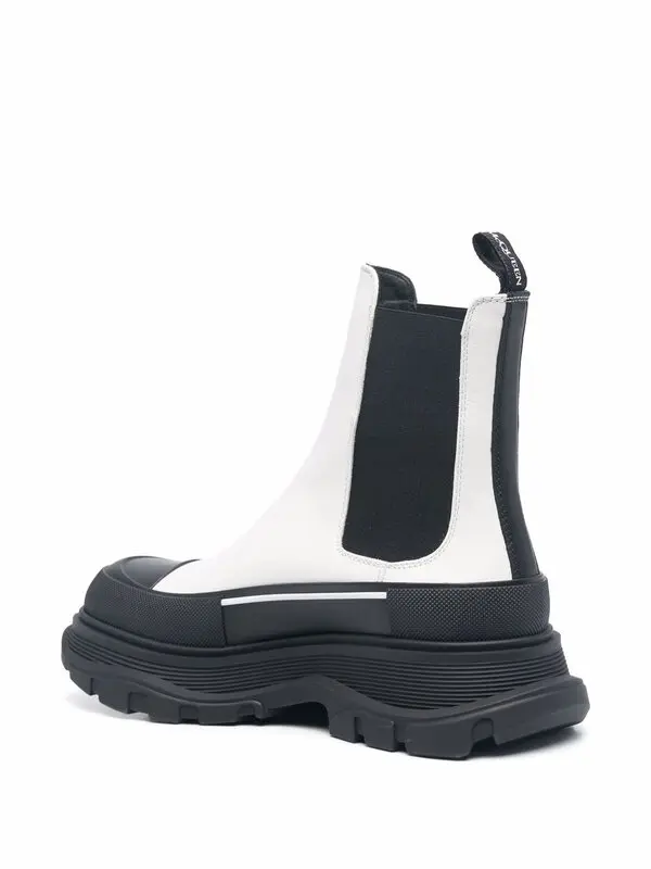 Alexander McQueen Tread Slick Chelsea Ankle Boots - White
