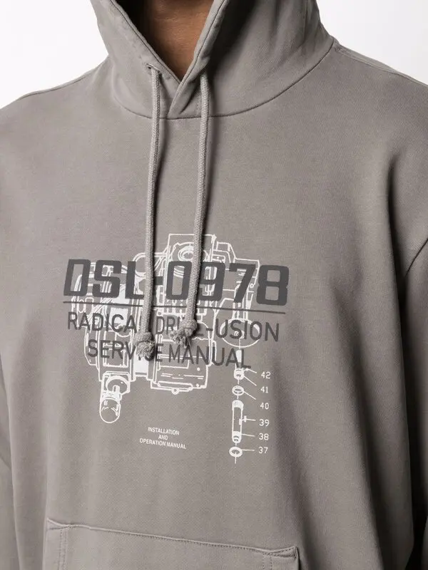 DIESEL® Slogan Print Cotton Hoodie