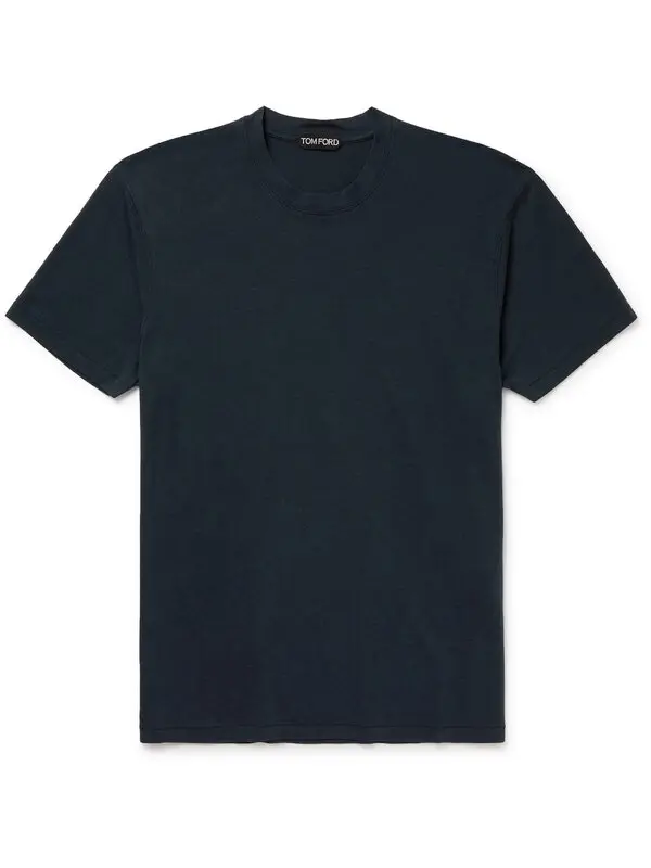 TOM FORD Lyocell And Cotton-blend Jersey T-shirt - Blue