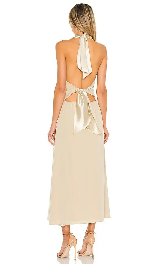 vince tie back paneled halter dress Vince Tie Back Paneled Halter Dress In Neutral In Maiz - 46% Off