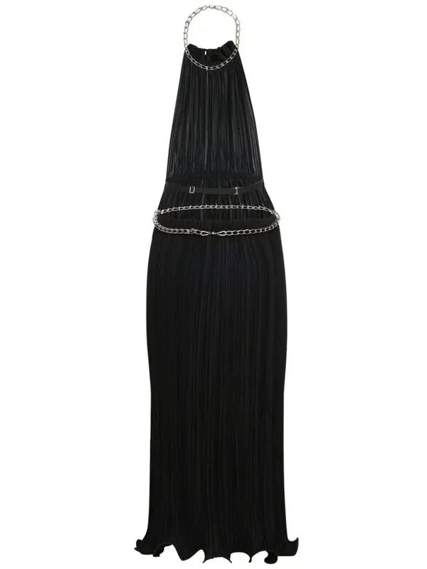 dion lee chain pleat halter dress Dion Lee Chain Pleat Halter Dress Black Size 6
