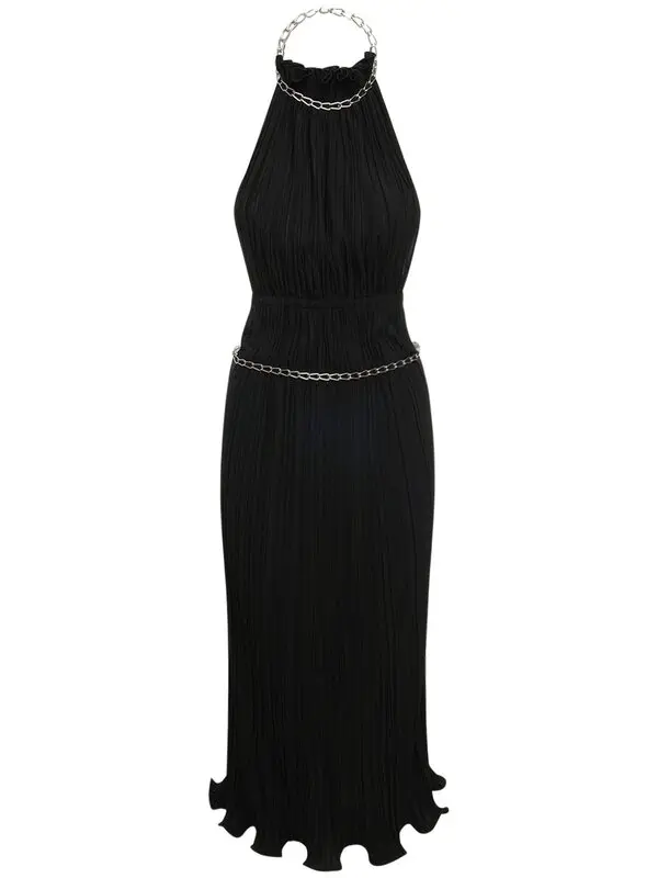 Dion Lee Chain Pleat Halter Dress In Black - 30% Off | Editorialist