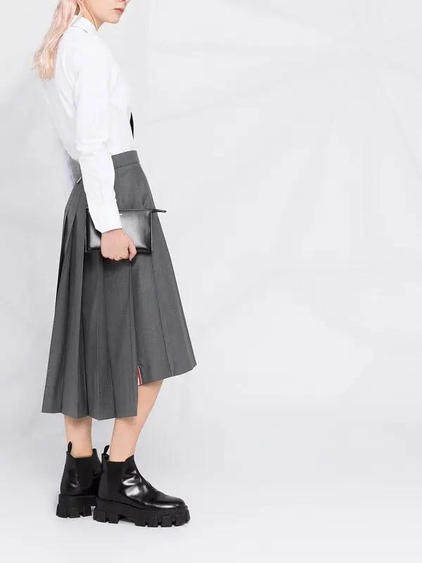 Thom Browne Pleated Midi Skirt