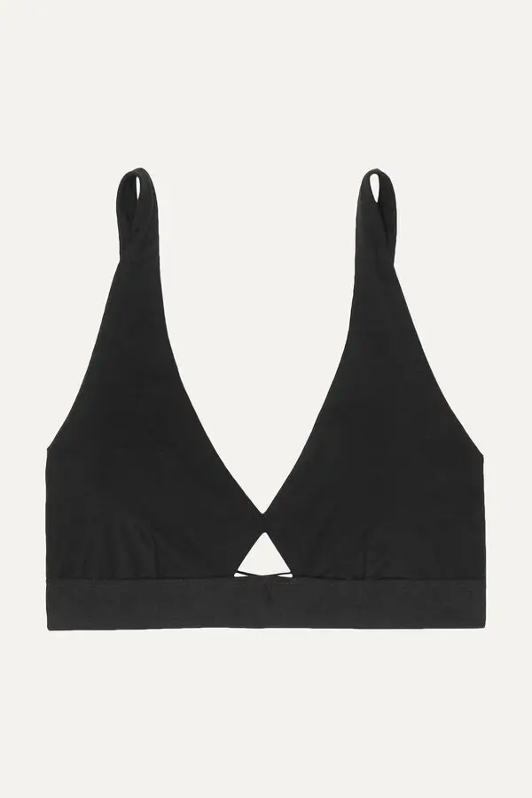 Skin Net Sustain Harley Stretch Organic Pima Cotton-jersey Soft-cup Bra - Black