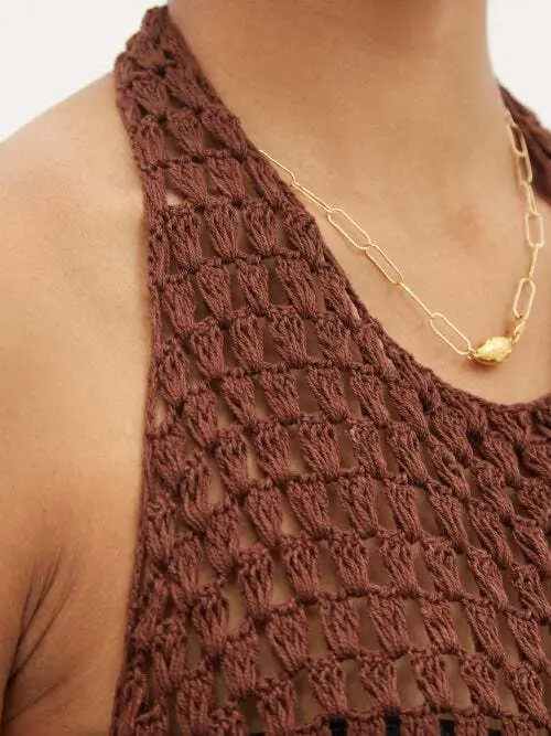 albus lumen crochet dress Crochet V Neck Maxi Dress