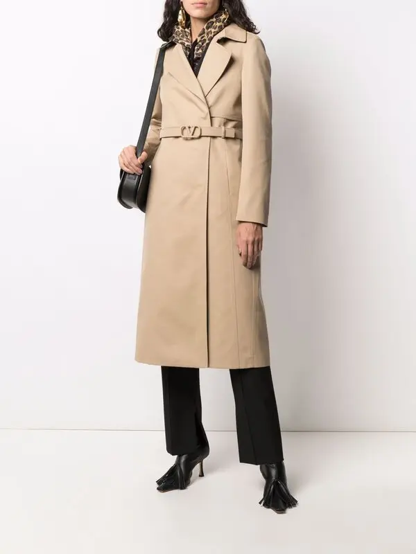 Valentino Garavani Vlogo Signature Belted Trench Coat - Brown