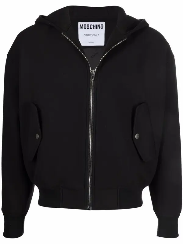 Moschino Logo-appliqué Zipped Hoodie