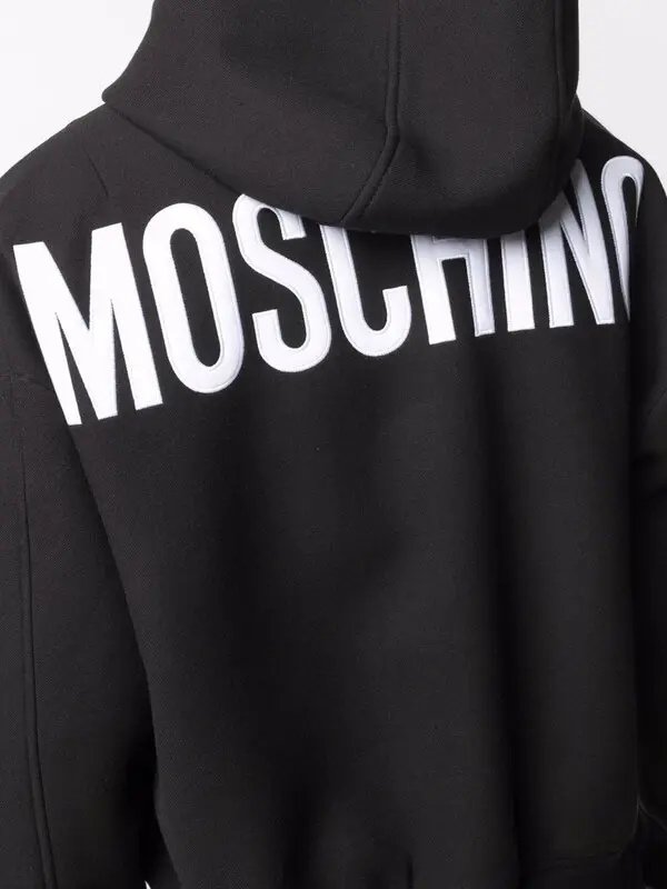 Moschino Logo-appliqué Zipped Hoodie