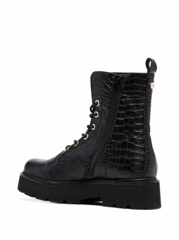 CULT Crocodile-effect Leather Boots