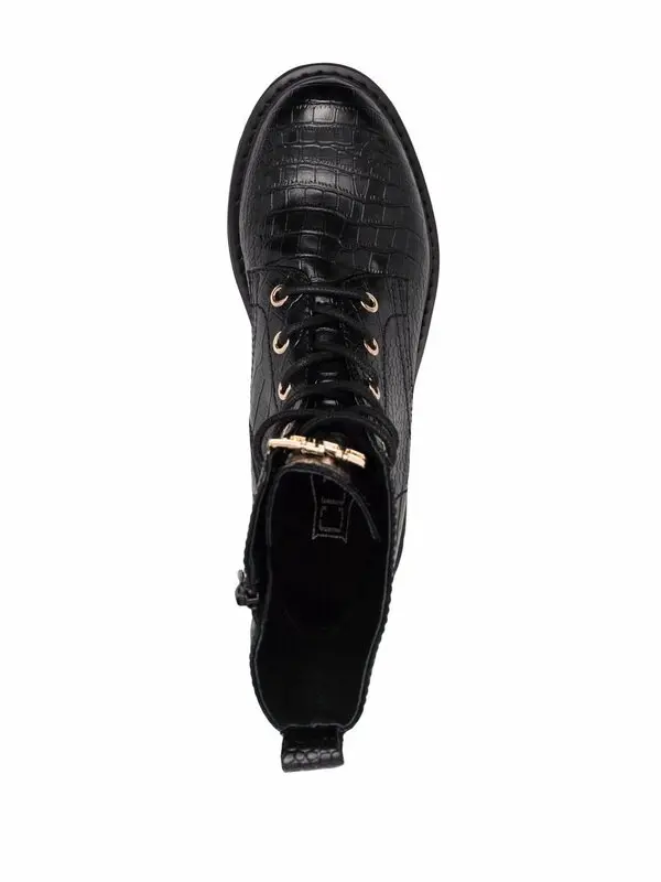 CULT Crocodile-effect Leather Boots