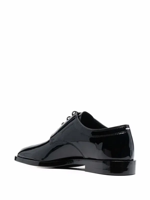 MAISON MARGIELA Tabi Patent Leather Derby Shoes - Black