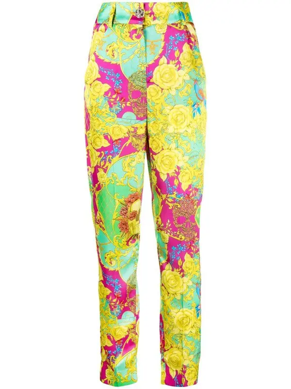 Philipp Plein Baroque-patterned Trousers - Yellow