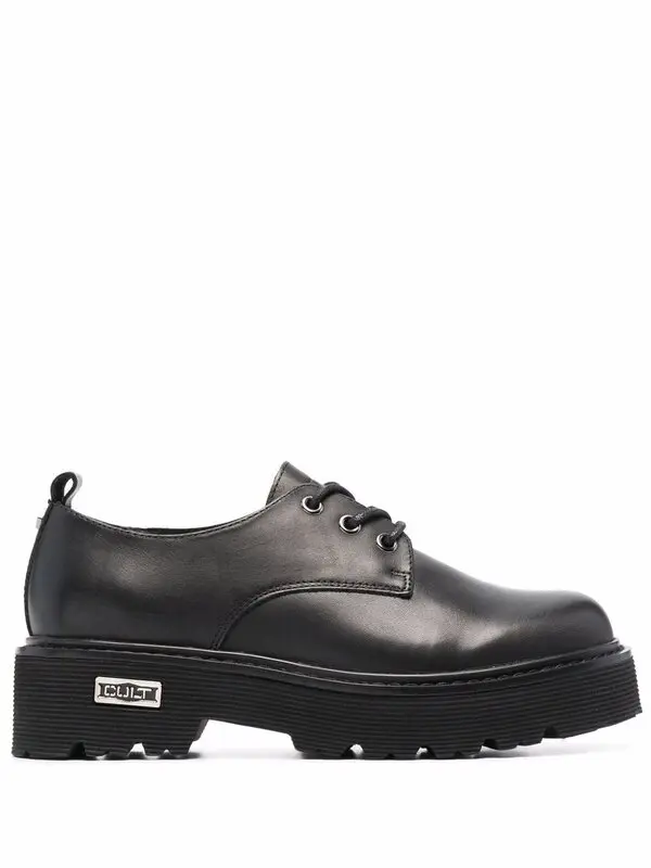 CULT Chunky Leather Lace-up Shoes - Black