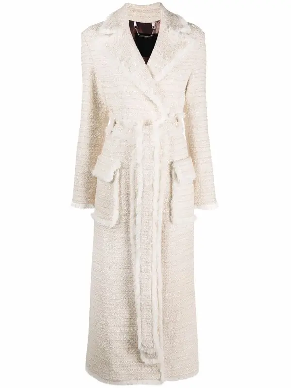 Philipp Plein Beted-waist Boucé Coat