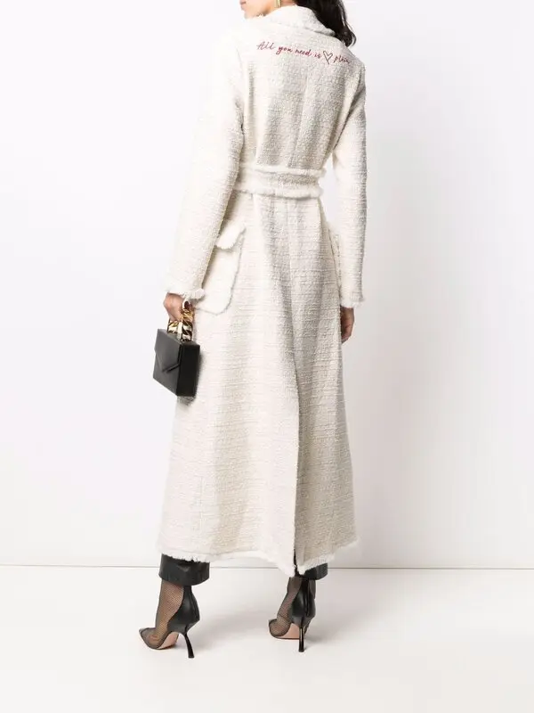 Philipp Plein Beted-waist Boucé Coat