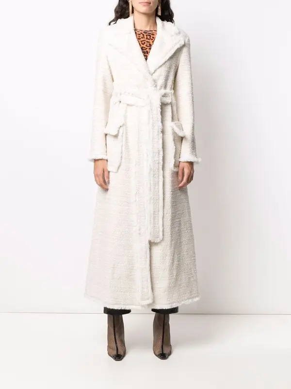 Philipp Plein Beted-waist Boucé Coat