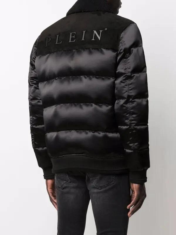 Philipp Plein Padded Leather Bomber Jacket