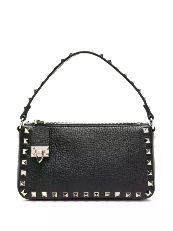 Valentino Garavani Small Rockstud Grainy Calfskin Crossbody Bag - Black