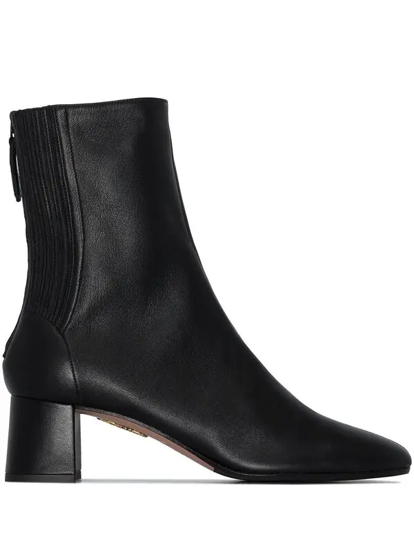 AQUAZZURA Saint Honore 50mm Leather Boots - Black