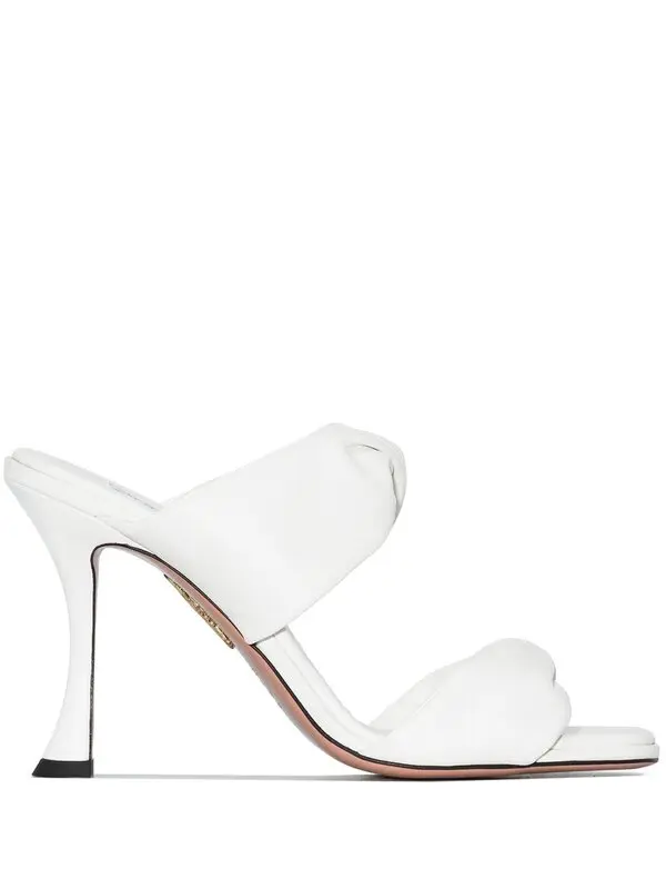 AQUAZZURA Twist 95mm Leather Sandals - White