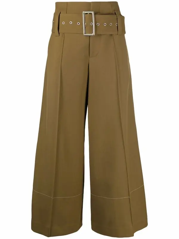 10 CORSO COMO High-waisted Wide-leg Trousers - Brown