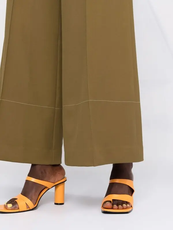 10 CORSO COMO High-waisted Wide-leg Trousers - Brown