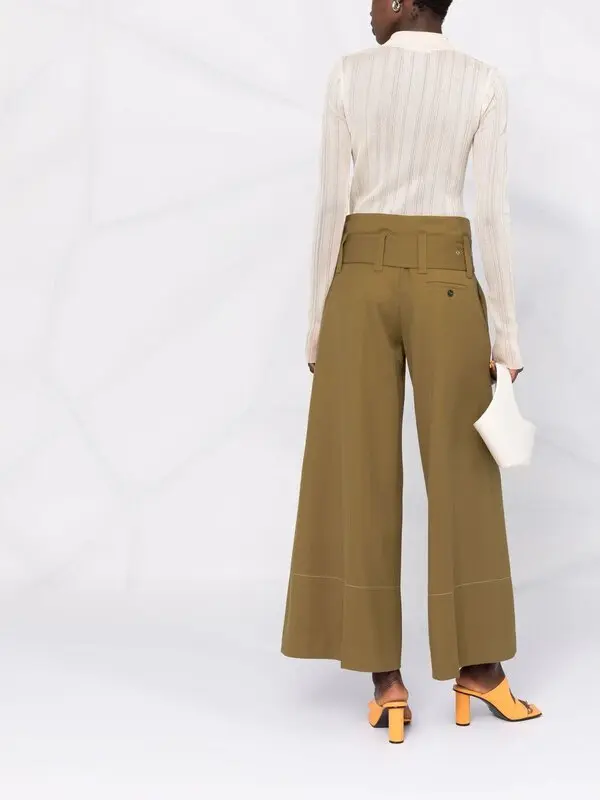 10 CORSO COMO High-waisted Wide-leg Trousers - Brown