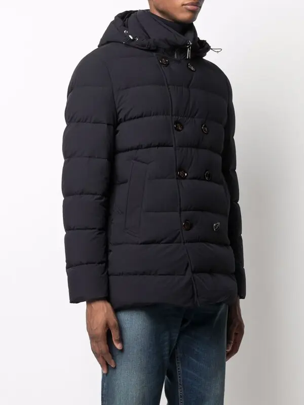 MOORER Double-breasted Padded Jacket - Blue
