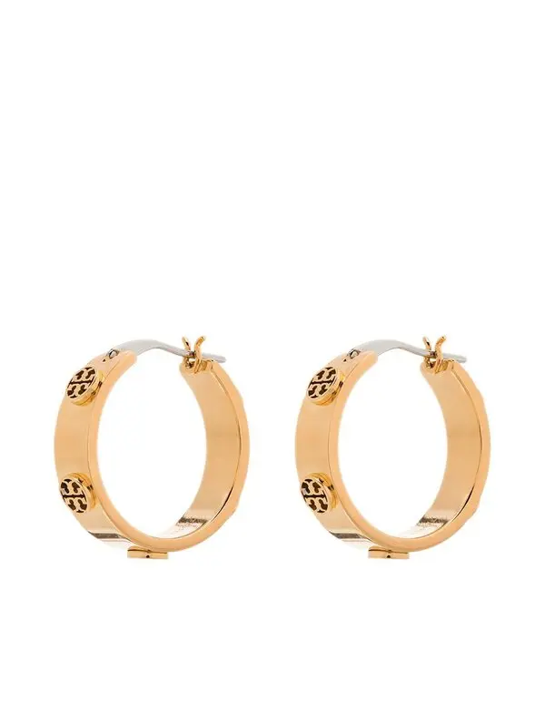 Tory Burch Miller Stud Hoop Earrings - Gold