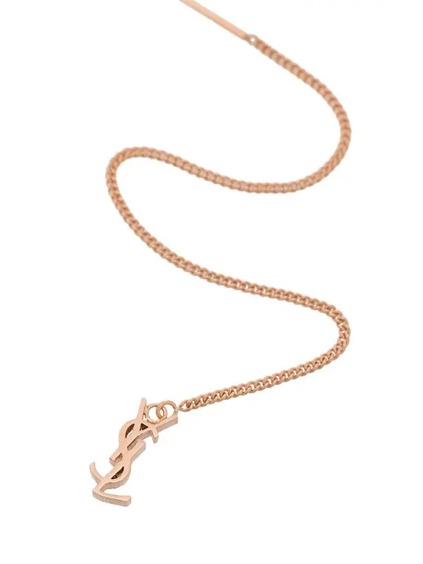 Saint Laurent Monogram Drop Chain Earrings