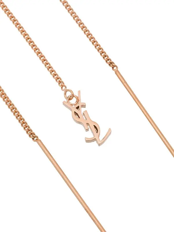 Saint Laurent Monogram Drop Chain Earrings