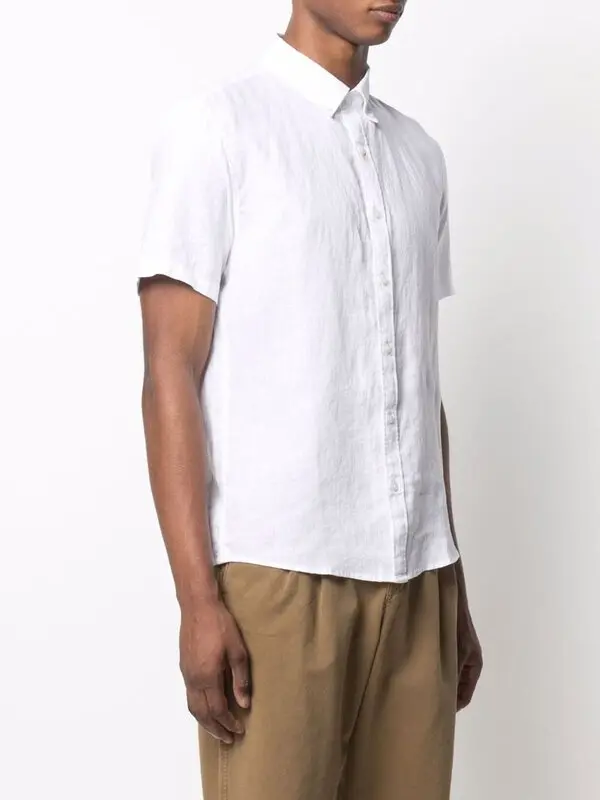 Michael Kors Button-down Short-sleeve Linen Shirt