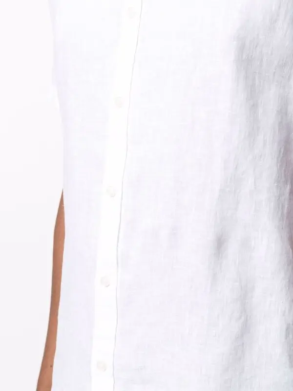 Michael Kors Button-down Short-sleeve Linen Shirt