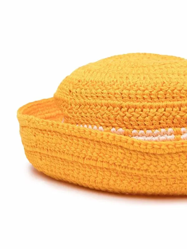 Fendi Ff Motif Crochet-Design Hat - Orange | Editorialist display picture 1