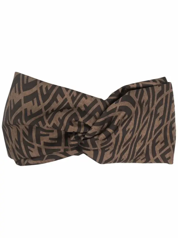 Fendi Ff Motif Headband - Brown | Editorialist display picture 1