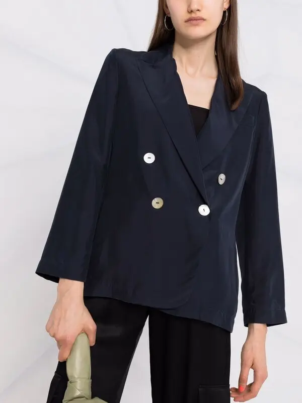 Vince Double-breasted Silk Blazer