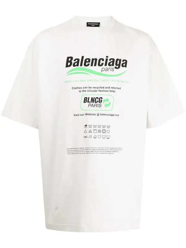 Balenciaga Recycle-print Jersey T-shirt