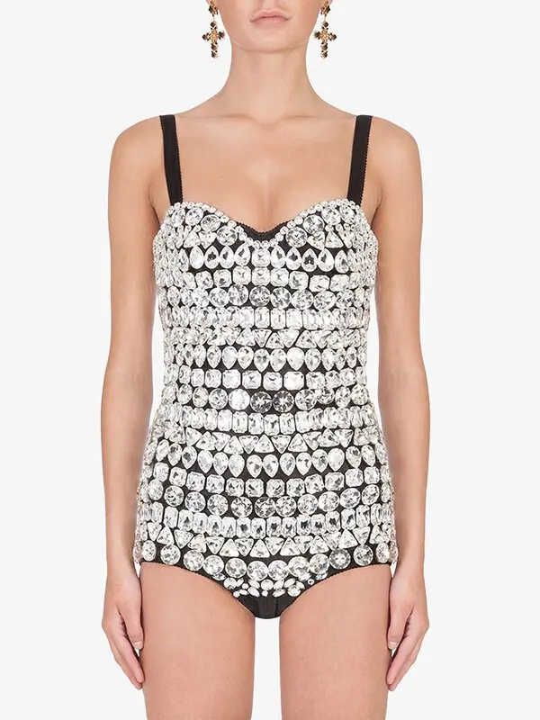 Dolce & Gabbana Sweetheart-neck Embellished Bodysuit