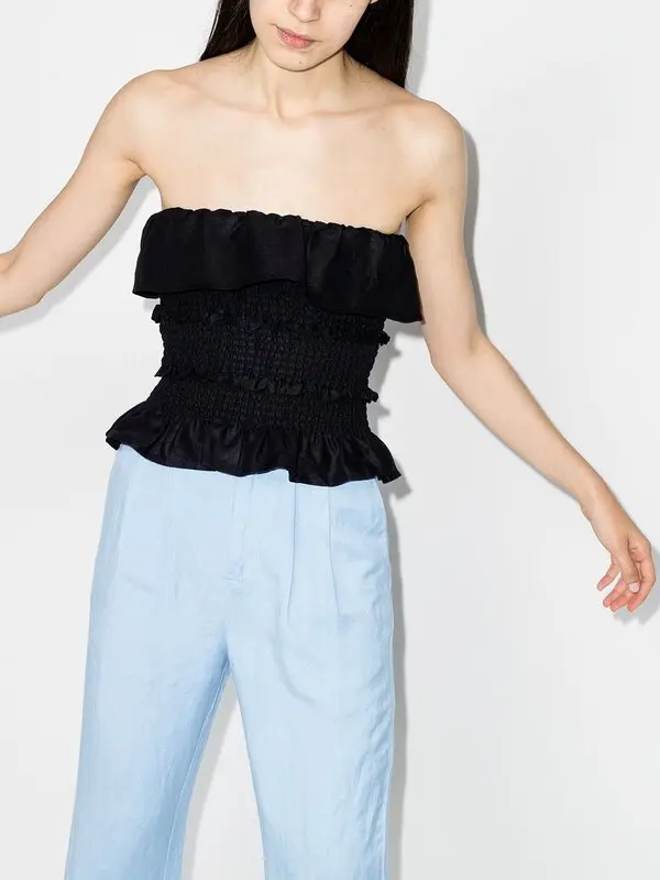 REFORMATION Millet Smocked Strapless Top