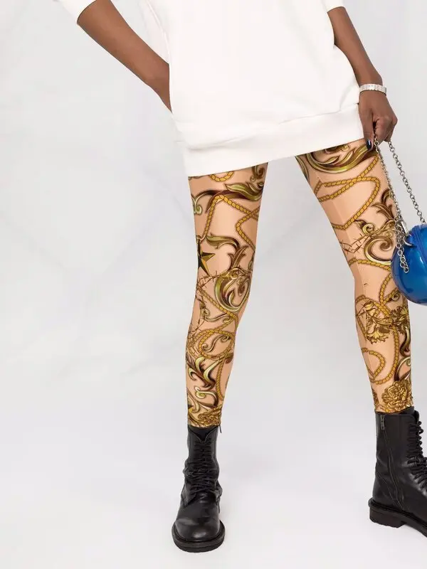 Philipp Plein New Baroque Print Leggings - Neutrals