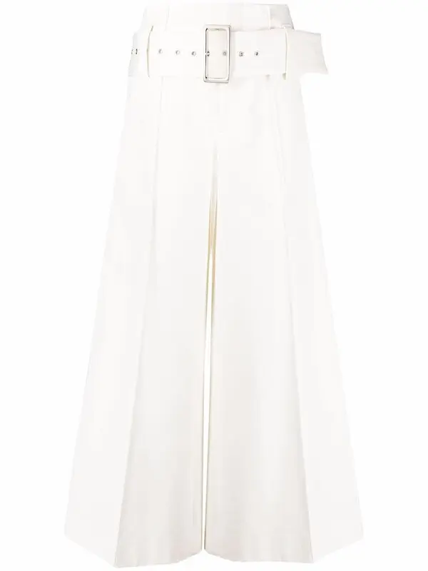 10 CORSO COMO High-waisted Wide-leg Trousers - White