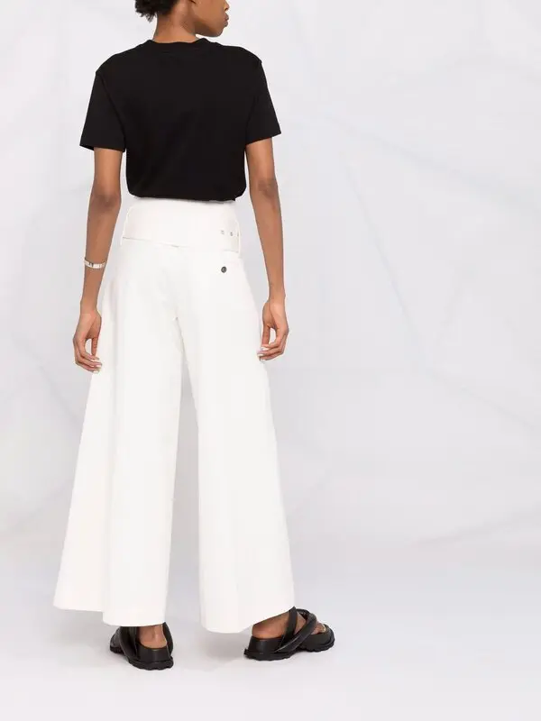 10 CORSO COMO High-waisted Wide-leg Trousers - White
