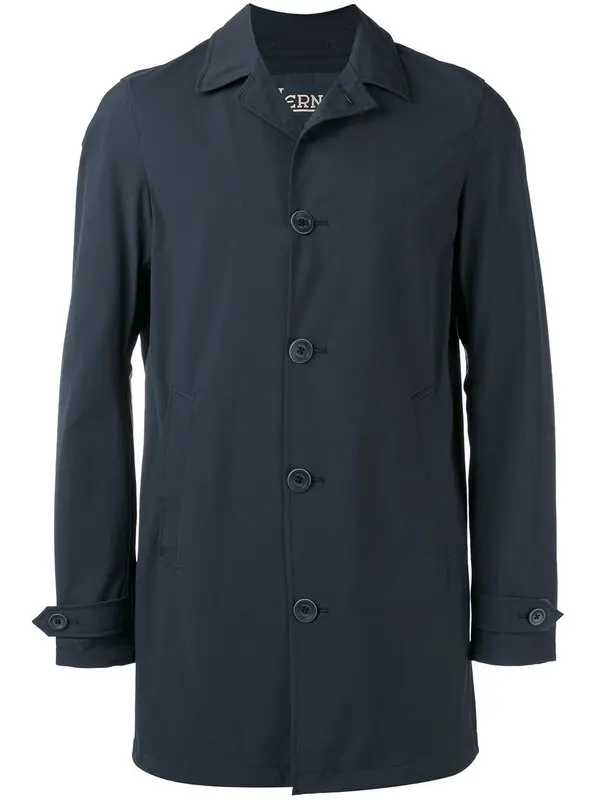 Herno Mid Length Raincoat - Blue