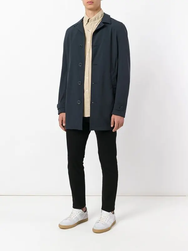 Herno Mid Length Raincoat - Blue