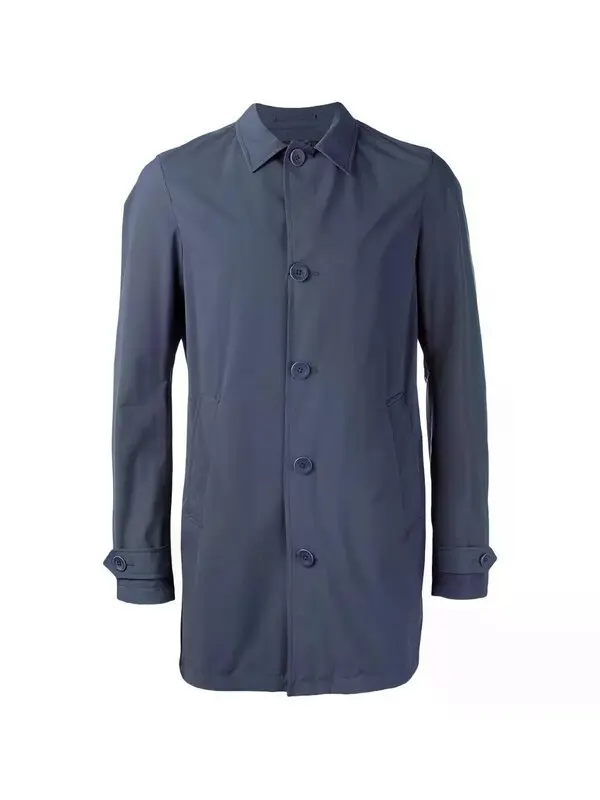 Herno Mid Length Raincoat - Blue