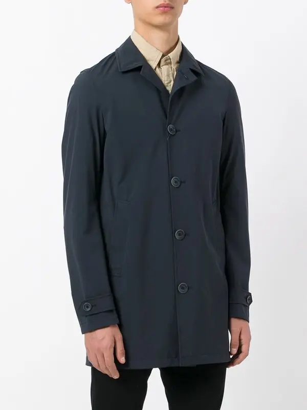 Herno Mid Length Raincoat - Blue