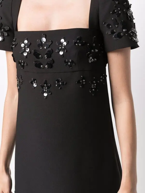knee length dresses for ladies Valentino Crystal-Trim Sequinned Tweed Mini Dress – Runway Catalog main image 1