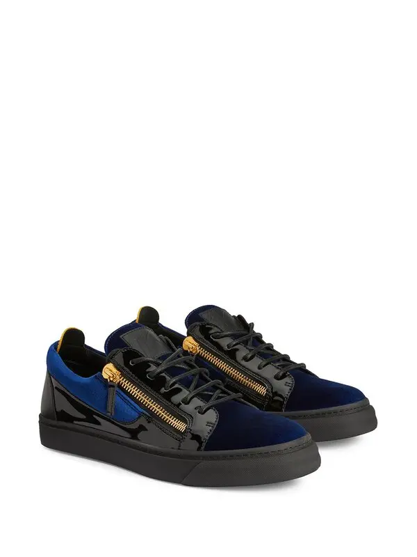 GIUSEPPE ZANOTTI Frankie Double-zip Low-top Velvet Sneakers