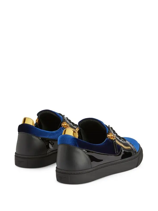 GIUSEPPE ZANOTTI Frankie Double-zip Low-top Velvet Sneakers