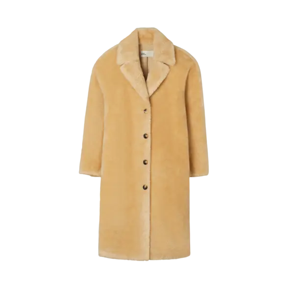 Tory Burch Faux Shearling Coat - Oatmeal
